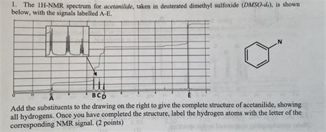 Solved The H NMR Spectrum For Acetanilide Taken In Chegg