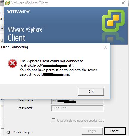 VCenter You Do Not Have Permissions To Login To Server Jordansphere