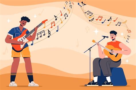 손으로 그린 음악 노트 일러스트레이션 무료 벡터