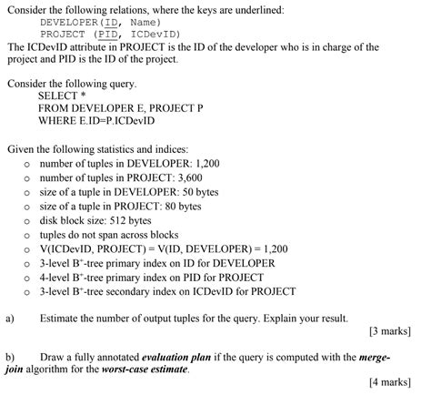 Consider The Following Relations Where The Keys Are Chegg