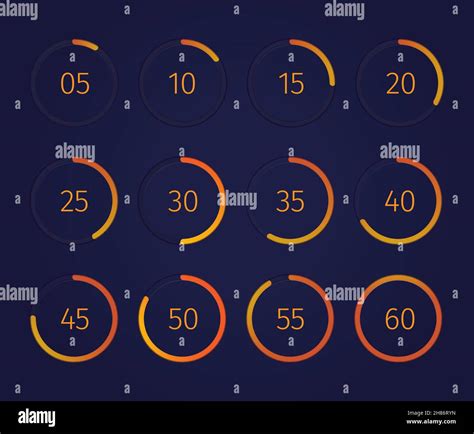 Digital Clock Timer Set With Modern Technology Symbols Realistic Isolated Vector Illustration