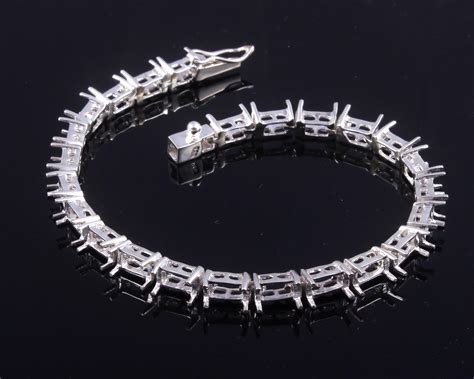 Semi Mount Bracelet 925 Sterling Silver Jewelry Mount Etsy