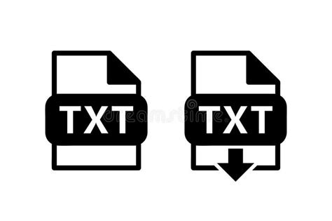 Txt File Format Black Icon Download Txt Document Sign With Arrow Set Of Two Vector Symbols