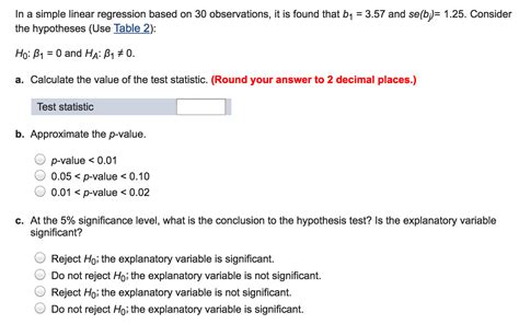 solved in a simple linear regression based on 30