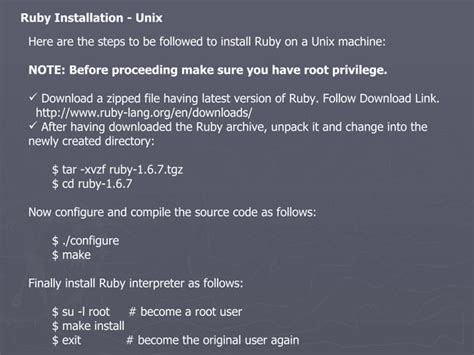 Ruby Installation Ppt