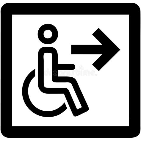 Wheelchair Accessible Exit Symbol Handicap Access Vector Illustration Stock Image Illustration