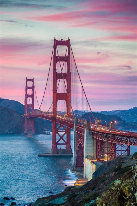 Golden Gate Bridge At Sunset San Francisco California Usa Stock Image Image Of Area City