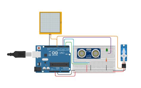 Circuit Design Servo Door Tinkercad