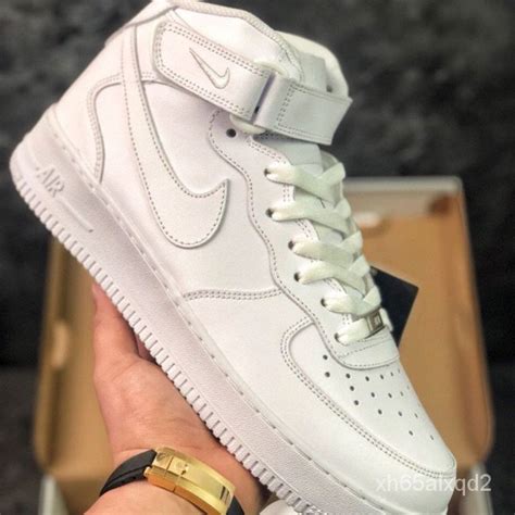 Nike Air Force 1 All White High Top Sneakers Pure White Air Force One