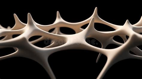 A 3d Rendering Of A Complex Organic Structure Composed Of Interconnected Organic Shapes Stock