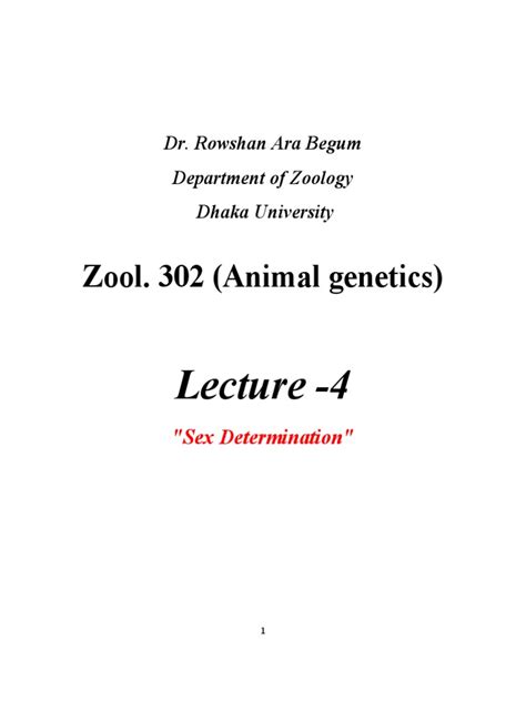 Sex Determination Pdf Social Science Science And Mathematics