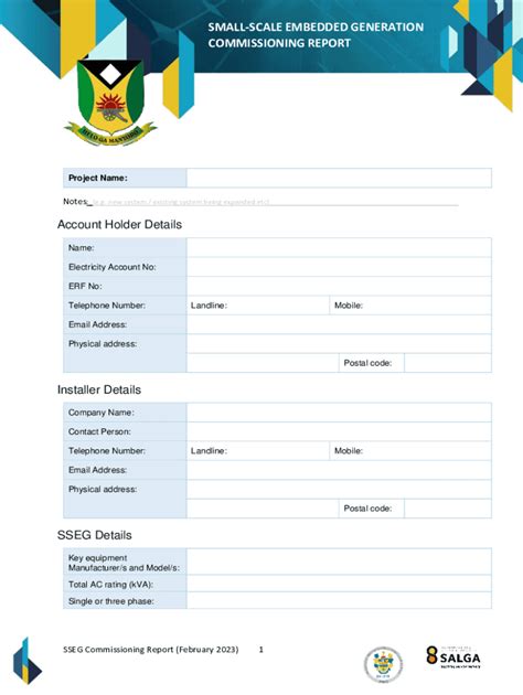 Fillable Online Small Scale Embedded Generation Commissioning Report Sseg Fax Email Print
