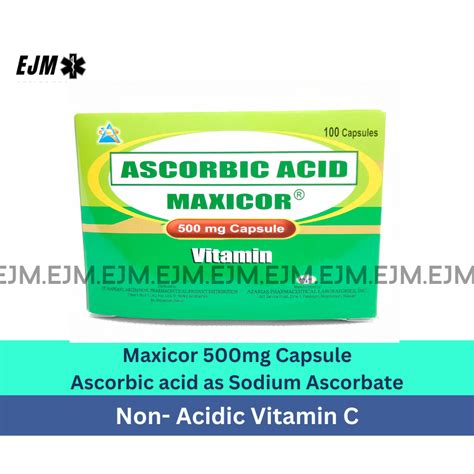 Maxicor 500mg Capsule Ascorbic Acid As Sodium Ascorbate Non Acidic