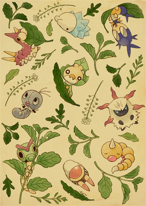 Taiyakineco Blipbug Caterpie Grubbin Larvesta Scatterbug Sewaddle