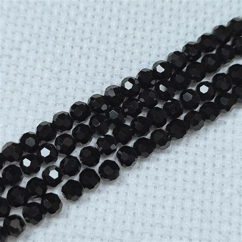 Бусы хрустальные 3 4 мм на нитке Цвет черный фото отзывы характеристики в интернет