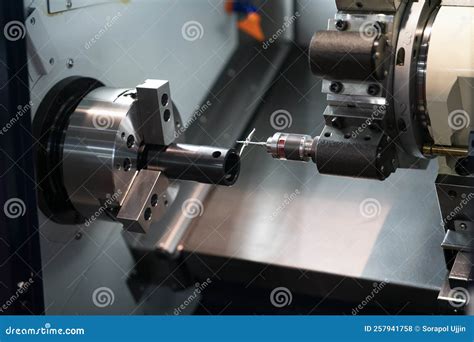 Accuracy Machining By CNC Lathe Stock Photo Image Of Industrial Metal 257941758