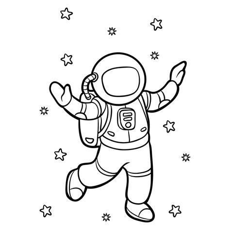 Раскраска Прогулка в космосе распечатать или скачать