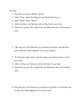 Atom Builder PhET Lab Worksheet By MacKenzie Taylor Science TPT