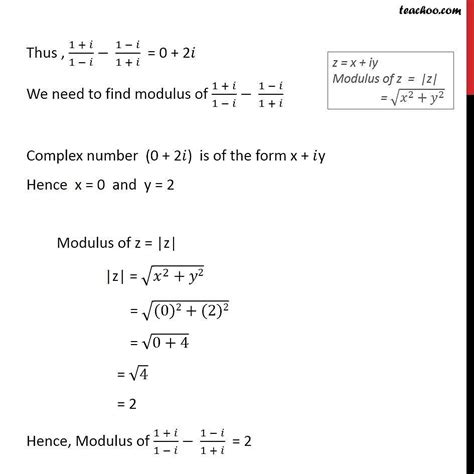 Misc 9 Find Modulus Of 1 I 1 I 1 I 1 I