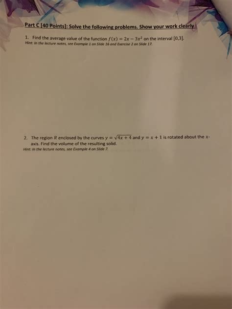 solved part 140 pointsl solve the following problems show
