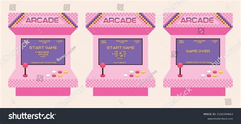 Arcade Game Screen Retro Pixel Style Stock Vector Royalty Free 2192209663 Shutterstock