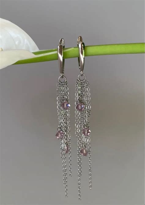 Серьги с цепями Бисерные украшения Цыганские украшения Стильная бижутерия