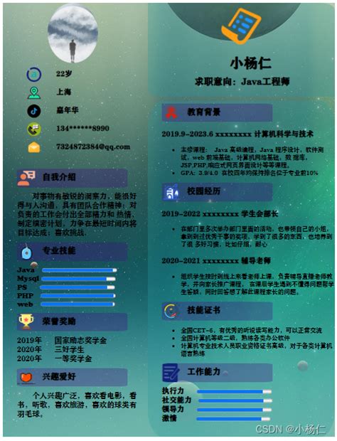 小练习 Htmlcss之简历设计html加css做个人简历代码 Csdn博客