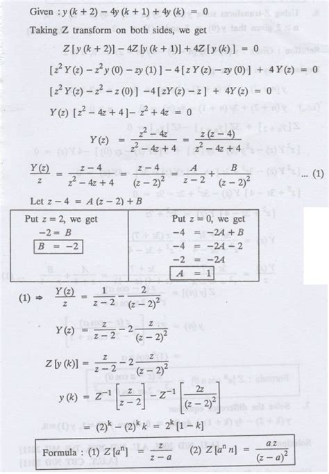 Solution Of Difference Equations Using Z Transform