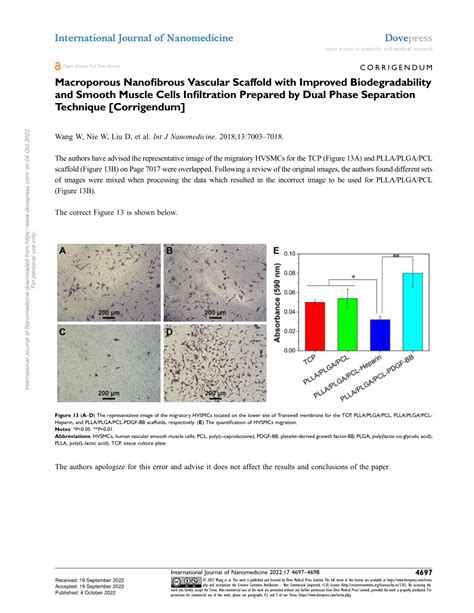 Pdf Macroporous Nanofibrous Vascular Scaffold With Improved Biodegradability And Smooth Muscle