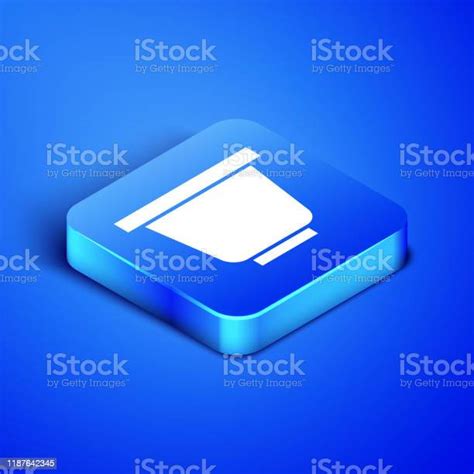 파란색 배경에 격리 된 등각칭 꽃 냄비 아이콘입니다 파란색 사각형 버튼입니다 벡터 일러스트레이션 0명에 대한 스톡 벡터 아트 및