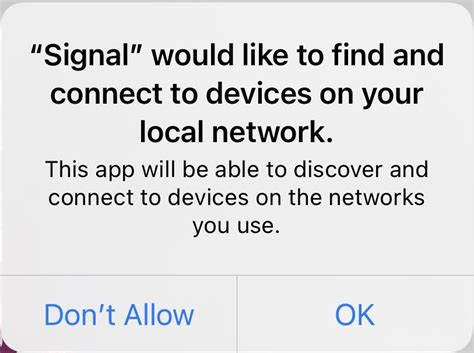 Signal App Requests Permission To Connect To Devices On Local Network Issue 4487 Signalapp
