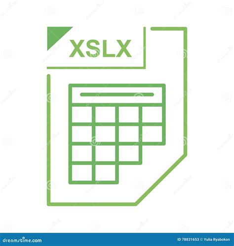 Xslx File Icon Cartoon Style Stock Vector Illustration Of