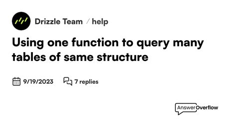 using one function to query many tables of same structure drizzle team