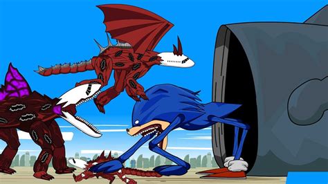 Infected Sky Vs Sea Eater Vs Shin Sonic Animation Youtube