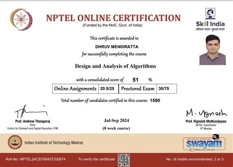 Dhruv Mendiratta On Linkedin Nptel Algorithms Datastructures