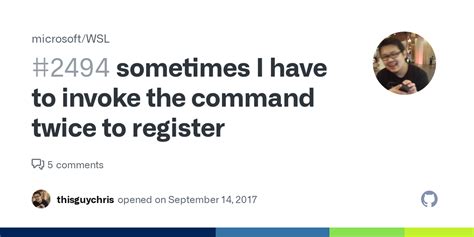 Sometimes I Have To Invoke The Command Twice To Register · Issue 2494