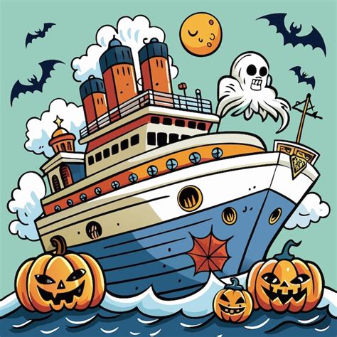 A Haunted Cruise Ship Severe Wave With Boo Bat Spider Net Pumpkin