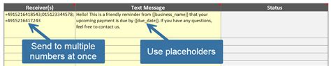 Send Sms From Excel Template