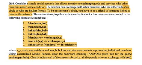 solved q10 consider a simple social network that allows
