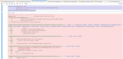 Python Function Call Stack Trainfunction Error For Model Fit