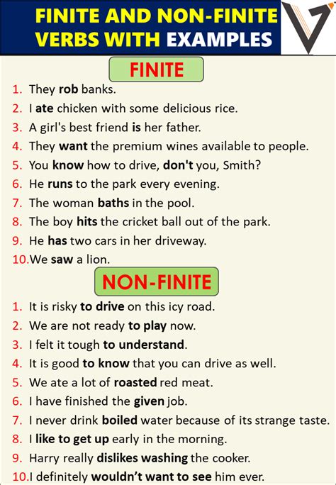Finite And Non Finite Verbs Examples