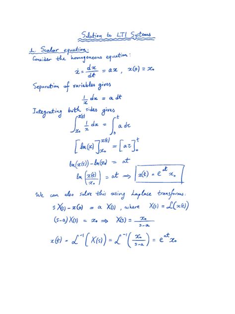 Complementary Material Solution Of The Lti System Pdf Functions