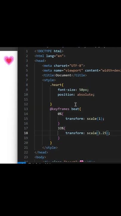 Css Heart Beat Animation Animation Css Shorts Youtube