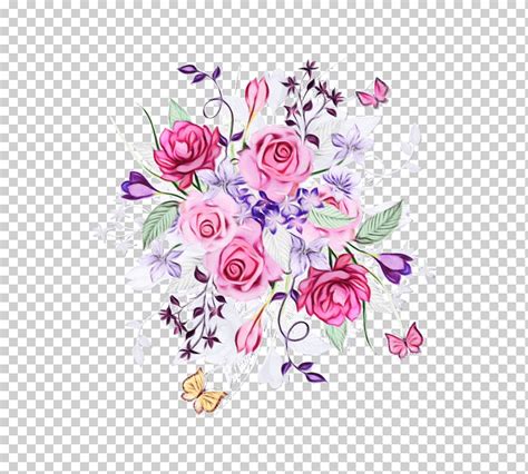 수채화 페인트 습식 잉크 꽃 꽃다발 꽃 디자인 장미 수채화 Png Klipartz