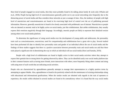 Association Between Personality Traits And Social Media Usage