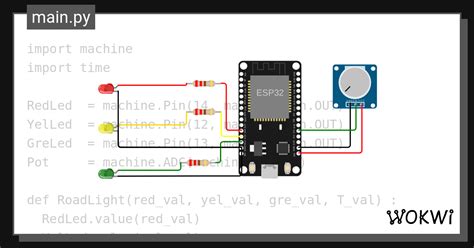 Feux De Circulation Avec Vitesse Reglable Wokwi ESP32 STM32 Arduino