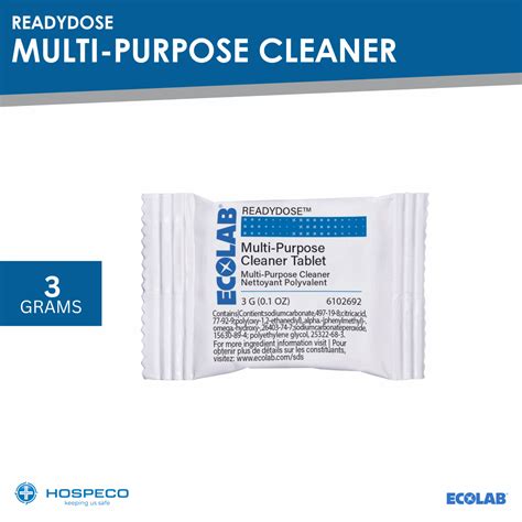 Ecolab Readydose Multi Purpose Cleaner 3g Hospeco Hospeco