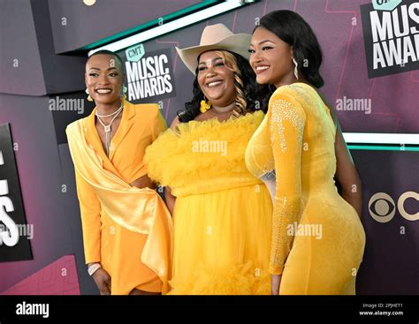 Trea Swindle From Left Danica Hart And Devynn Hart Of Chapel Hart Arrive At The Cmt Music