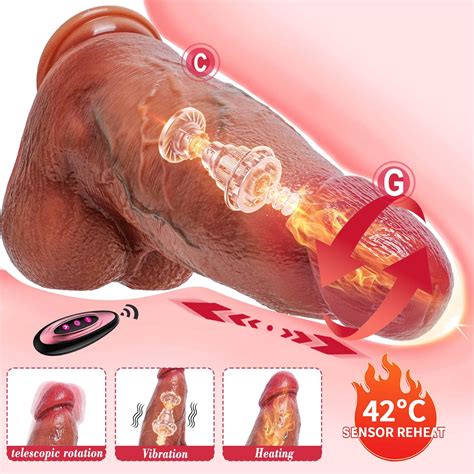 Xxl Large Big Thrusting Heating Vibrator Dildo Telescopic Women G Spot
