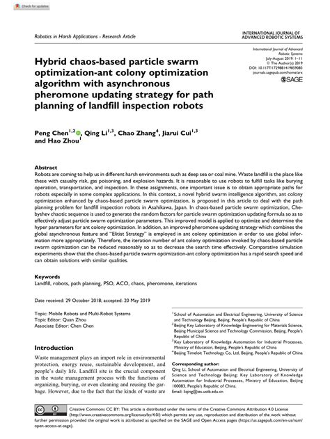 Pdf Hybrid Chaos Based Particle Swarm Optimization Ant Colony Optimization Algorithm With